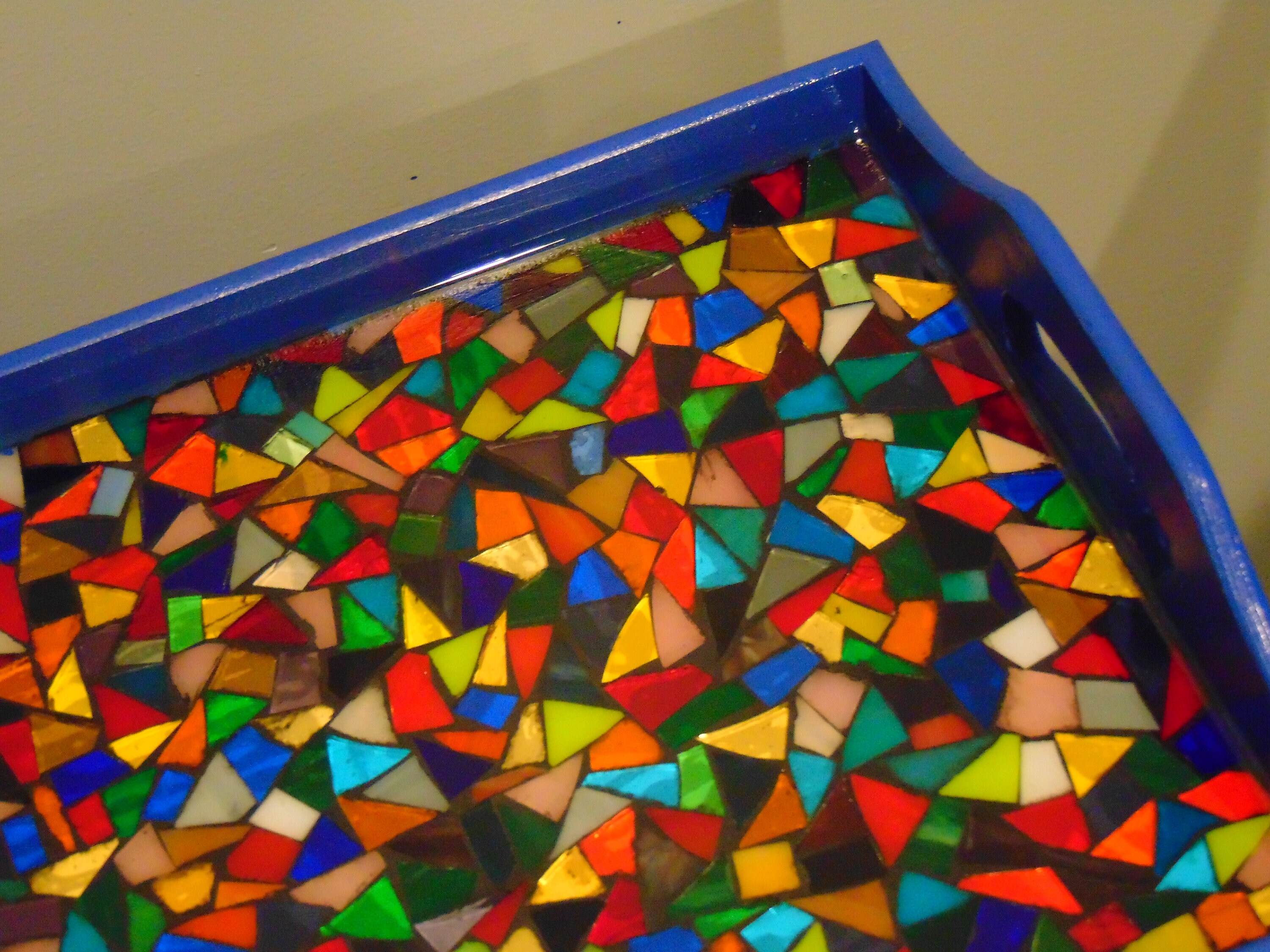 Small Blue/multicolored Mosaic Trays - Etsy