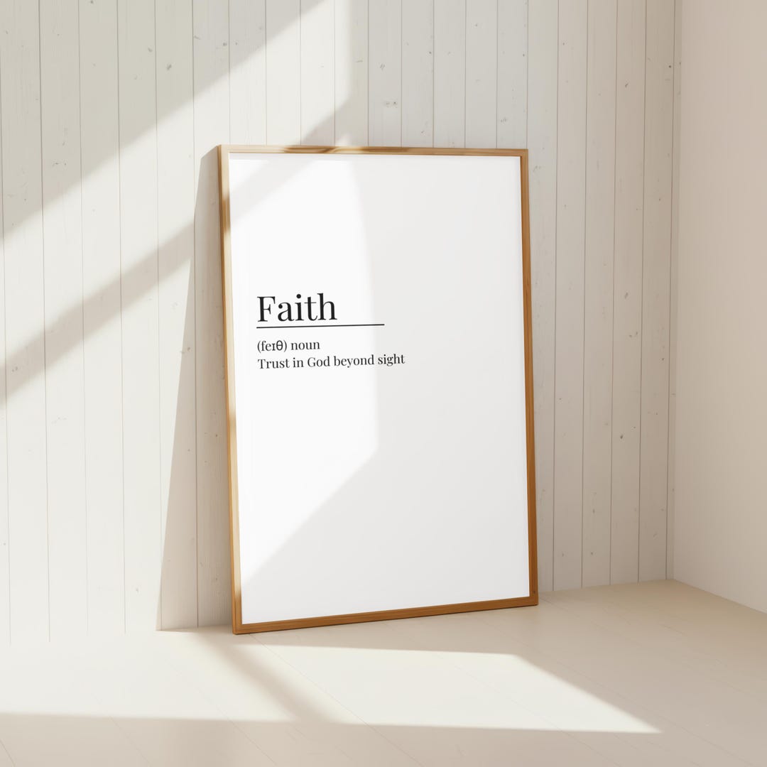 Faith Definition Print | Christian Wall Art | Minimalist Bible Quote ...