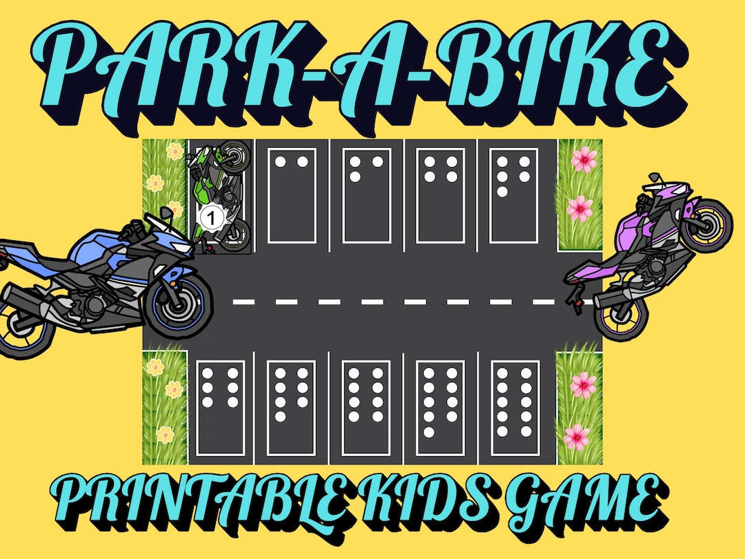 Bike Parking Counting Game | Printable Number Matching | Preschool Math ...