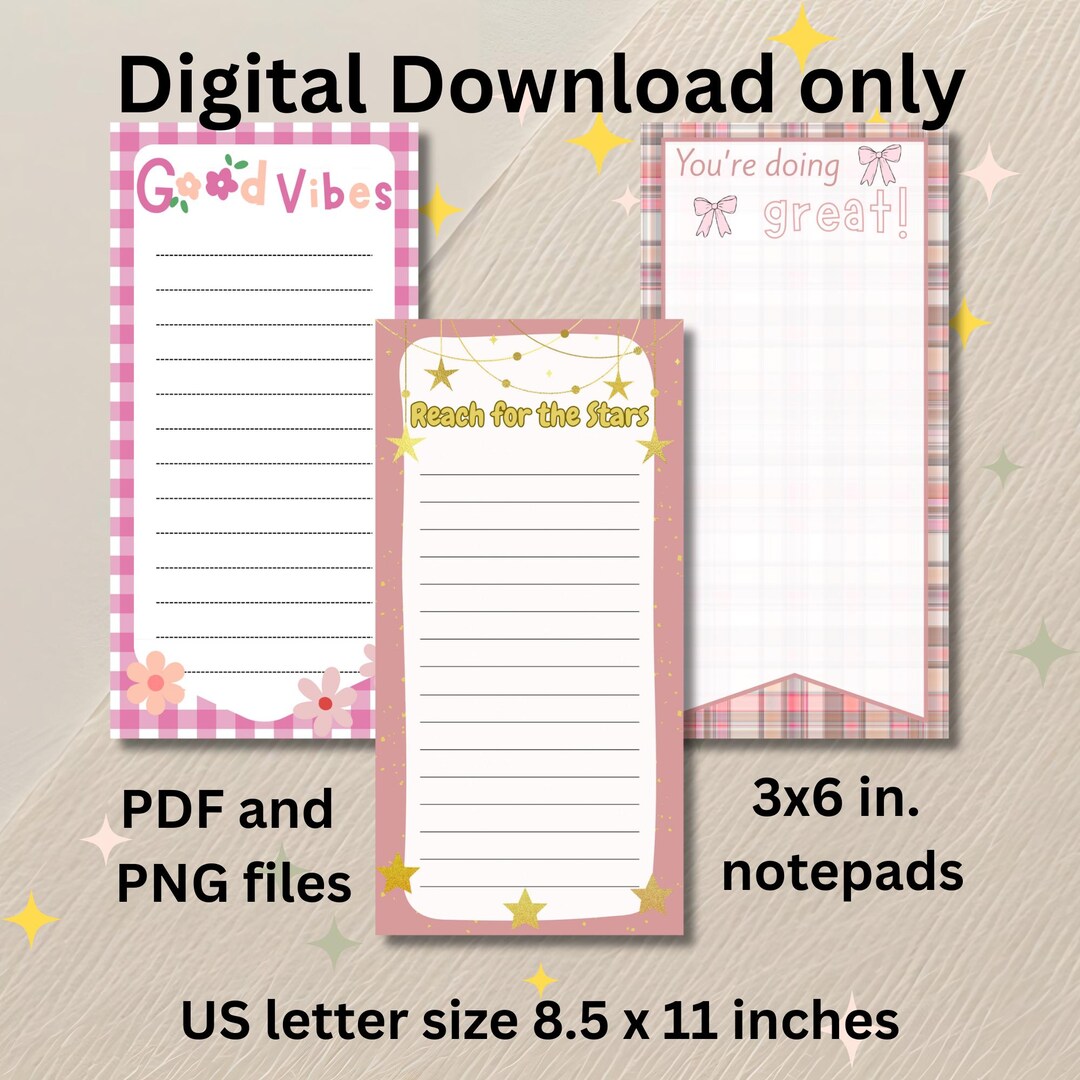 Girly Motivational Notepad Printable | Encouraging Notes Inspirational ...