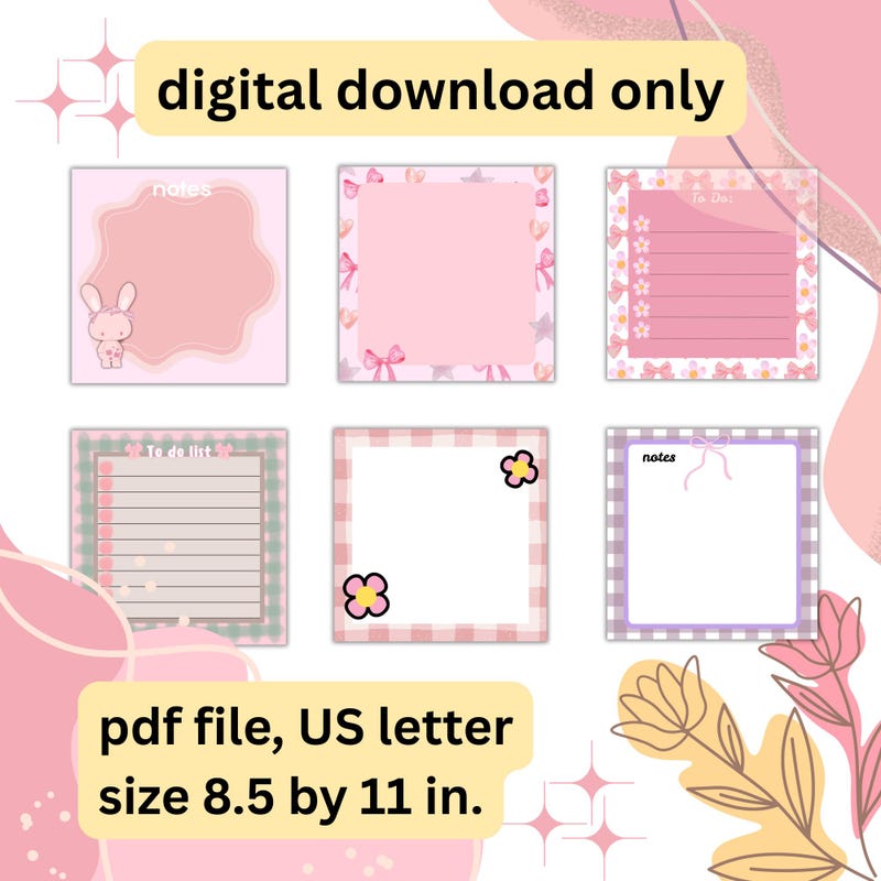 Aesthetic Sticky Notes - Etsy