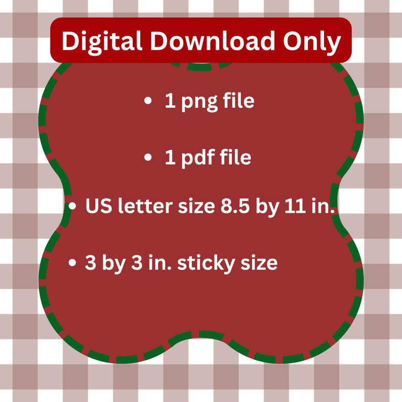 Printable Christmas Themed Sticky Notes Note Pad 3x3 Set of 6 ...