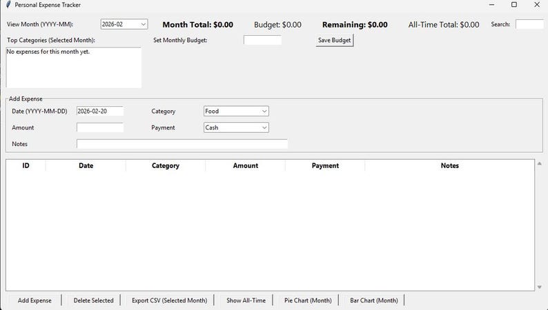 Personal Expense Tracker Desktop App | Windows Budget Software (CSV ...