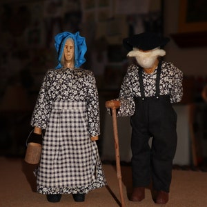 Vintage Folk Art Granny and Pappy Dolls - Etsy