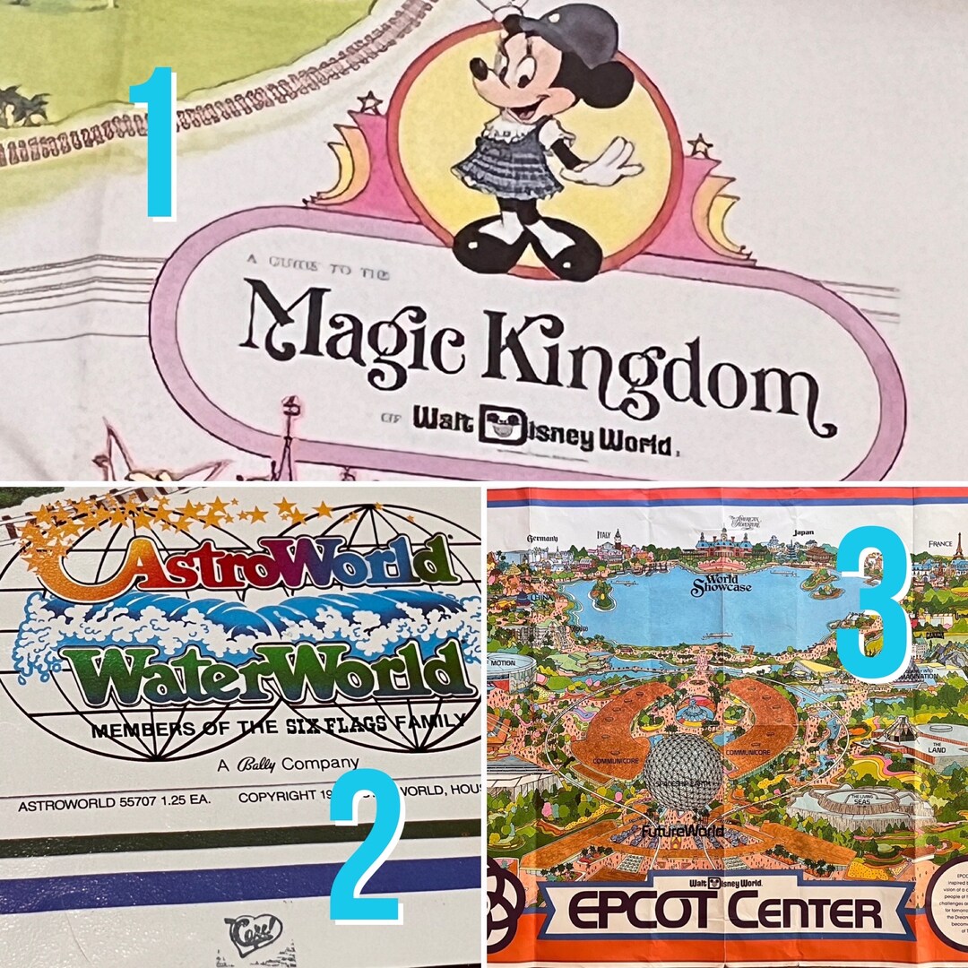 Walt Disney World Magic Kingdom, Epcot Center and Astroworld Park Maps ...