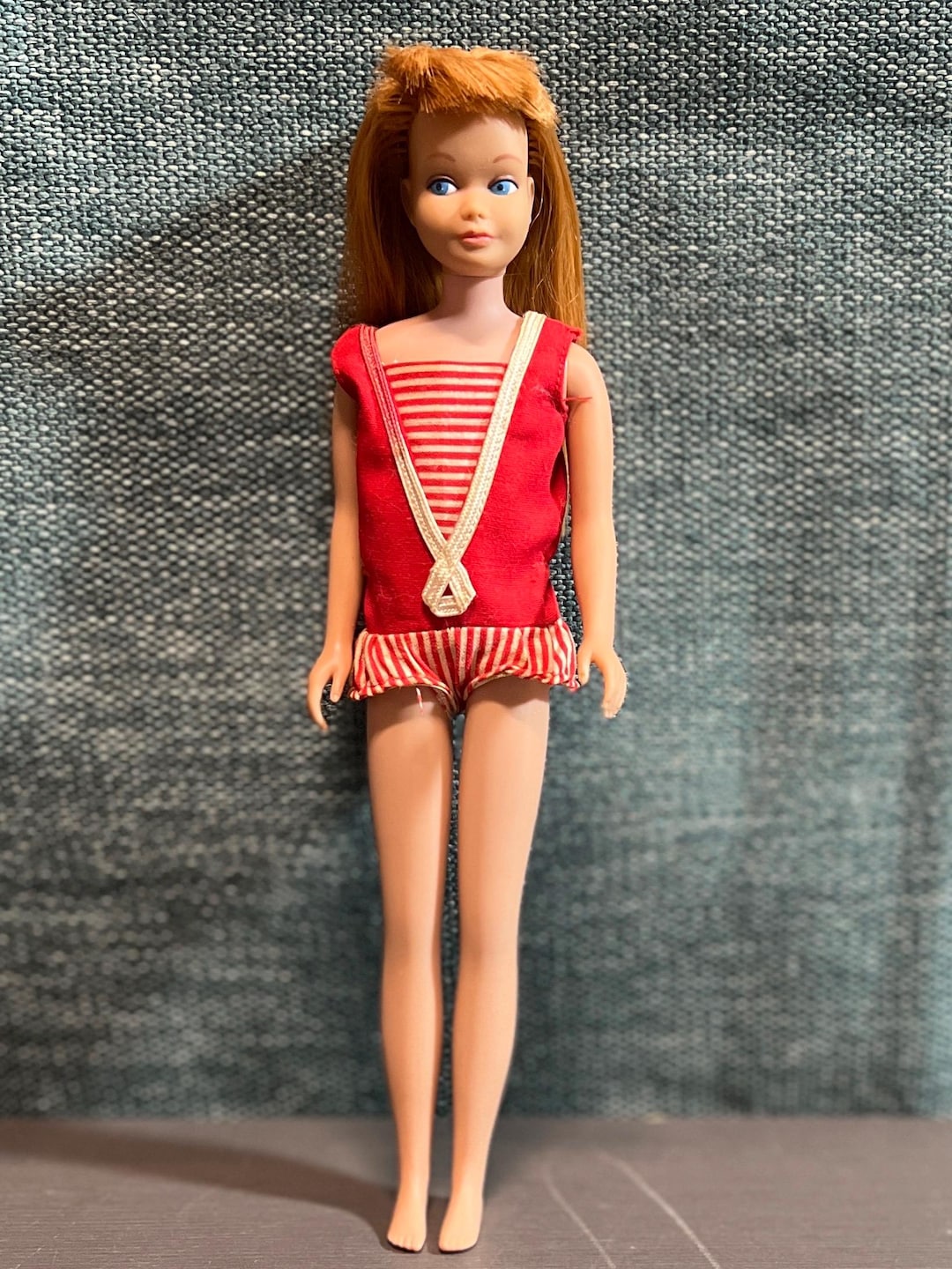 Vintage SKIPPER DOLL 1963 Straight Leg Auburn Hair OSS Japan Flats ...