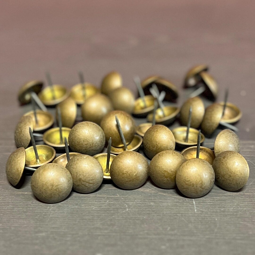 Vintage Large Brass and Steel Furniture Upholstery Tacks - Etsy