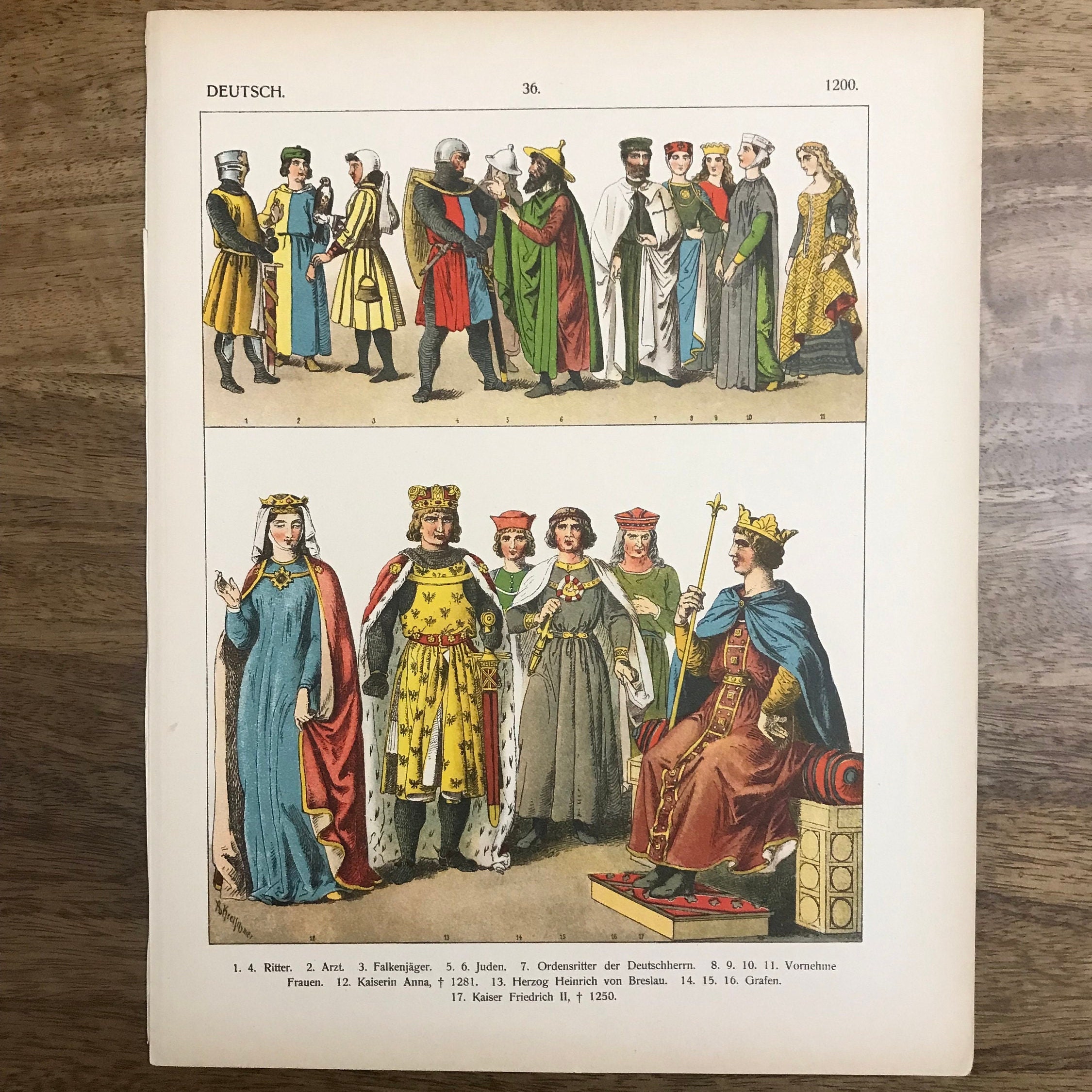 Two Vintage German Knights, Lords, Nobility and More Lithographed ...