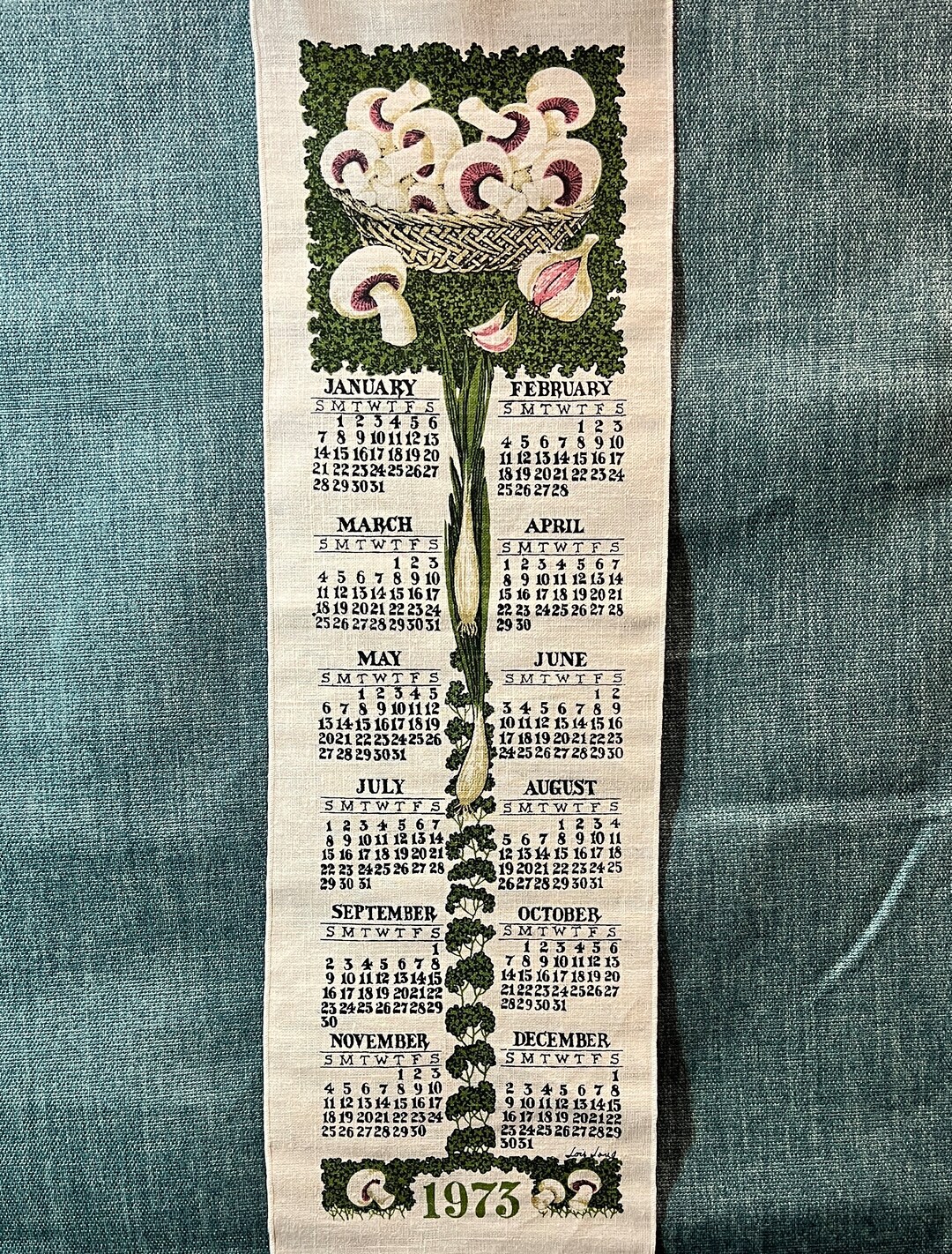 Vintage Linen Calendar Towel Wall Decor - 1973, 1975, 1978 - Owls ...