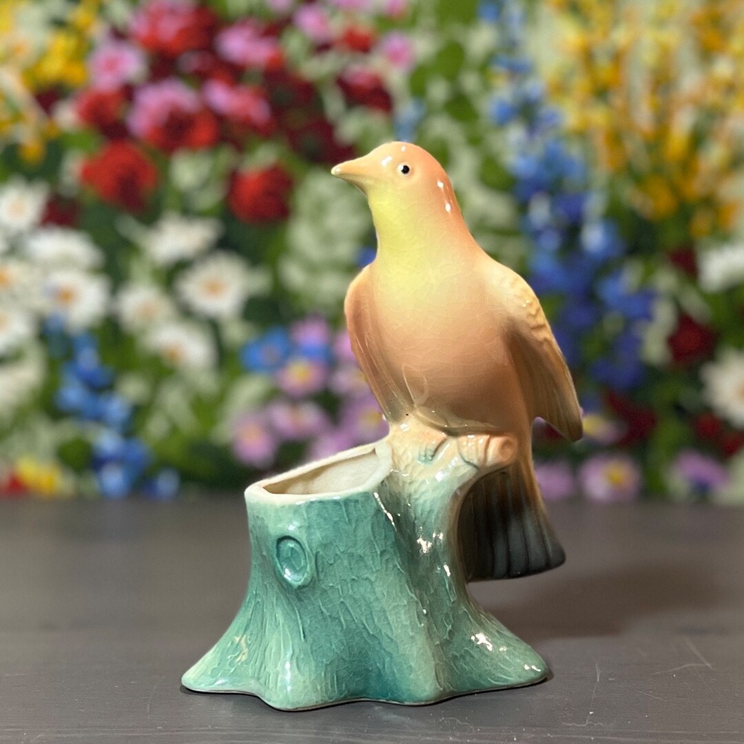 Vintage Royal Copley Pottery Tanager Bird Vase - Etsy