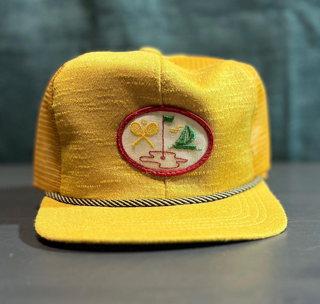 Vintage Yellow Snapback Country Club - Tennis - Golf - Sailing - New ...