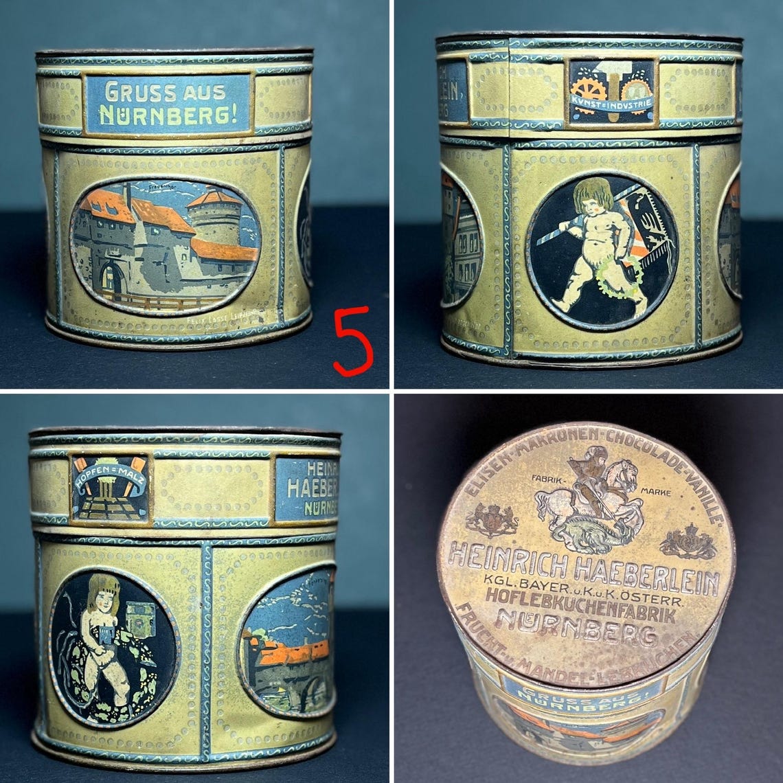 Vintage Antique Heinrich Haemberlein Metzger Nurnberg Beautiful ...