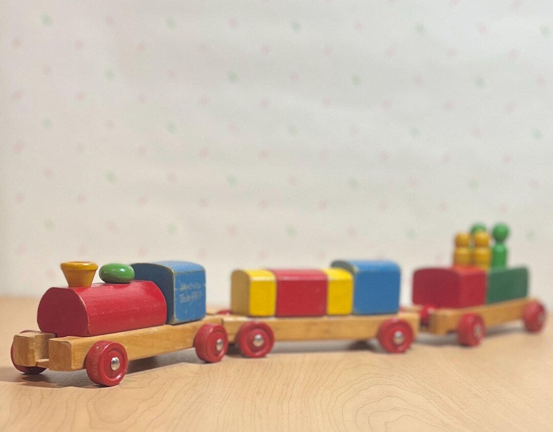 Vintage 1950s Strombecker Train Apart Wooden Train 3-car Train Set - Etsy