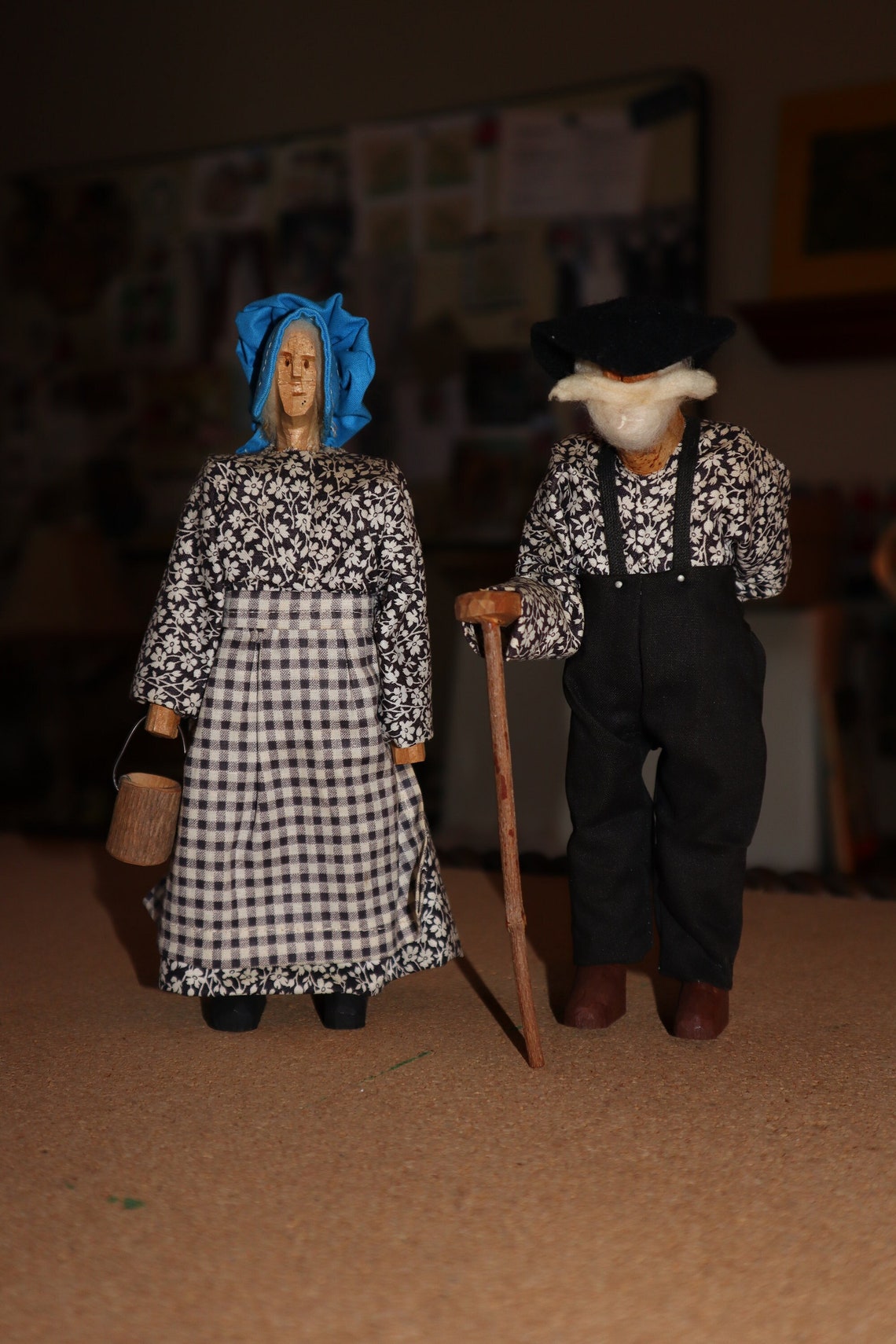 Vintage Folk Art Granny and Pappy Dolls - Etsy