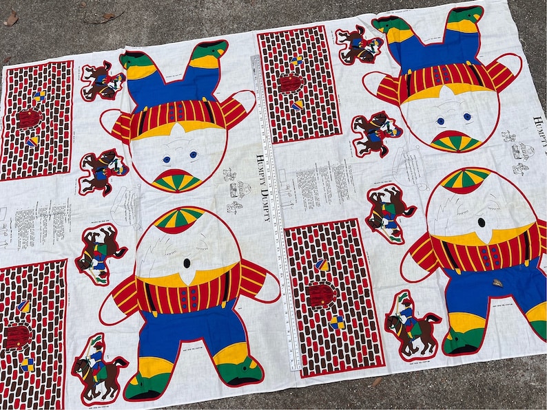 Vintage Humpty Dumpty Fabric Cut Out and All the Kings Horsemen Too ...