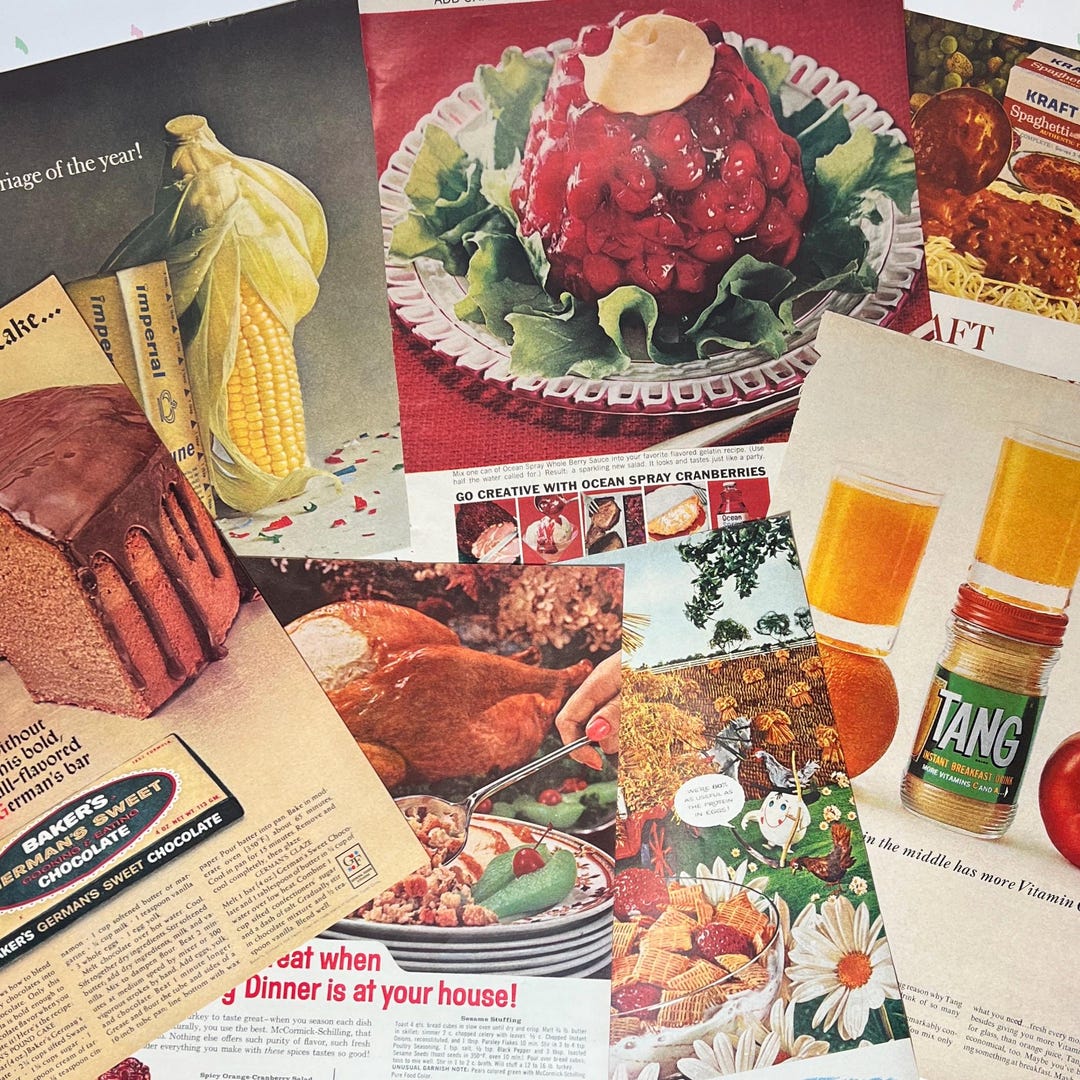 Vintage Food Related Magazine Ads - 20 Piece LOT - Ephemera Collage Art ...