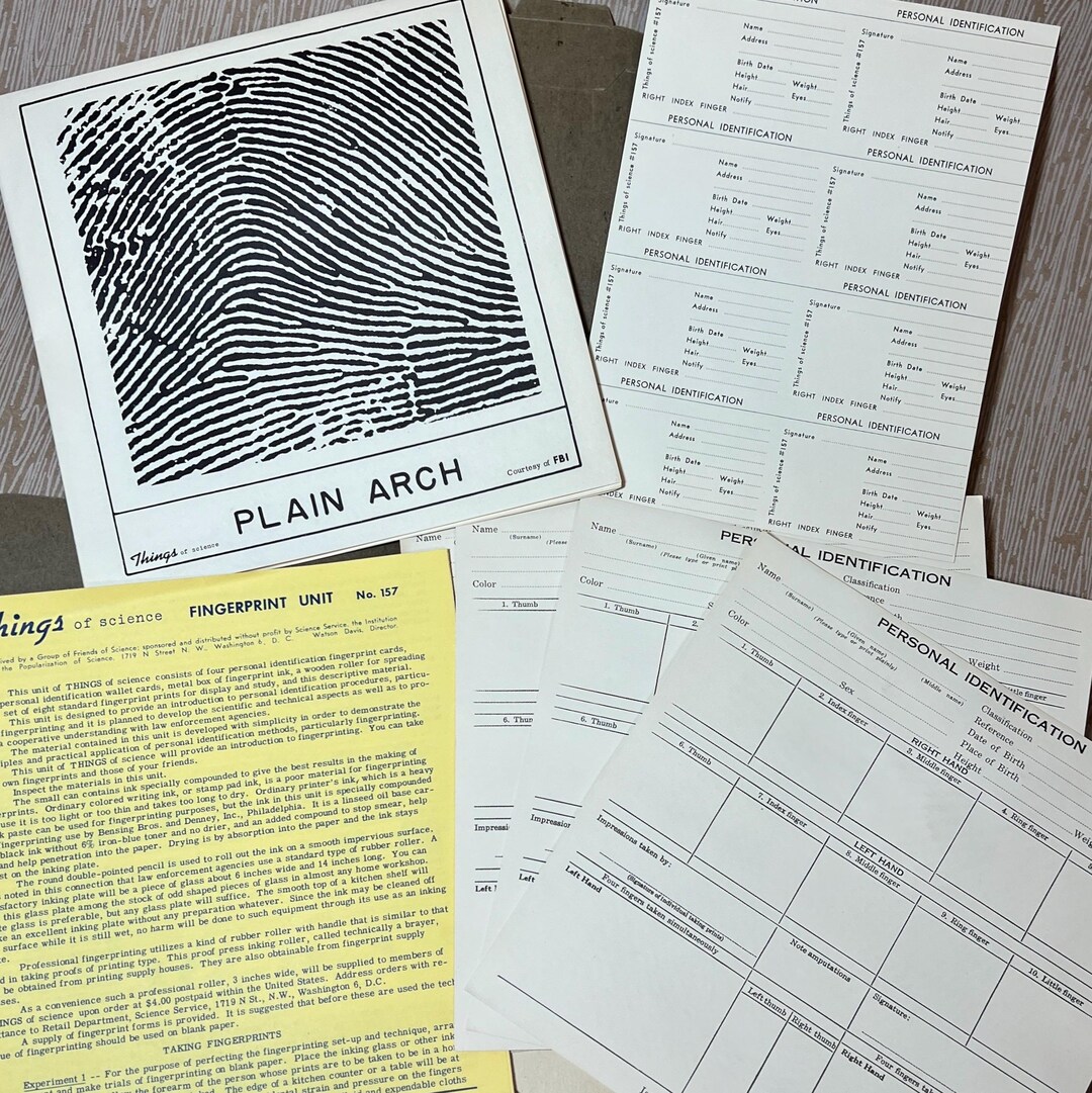 Vintage “things of Science “ 1953 Fingerprint Kit - Etsy