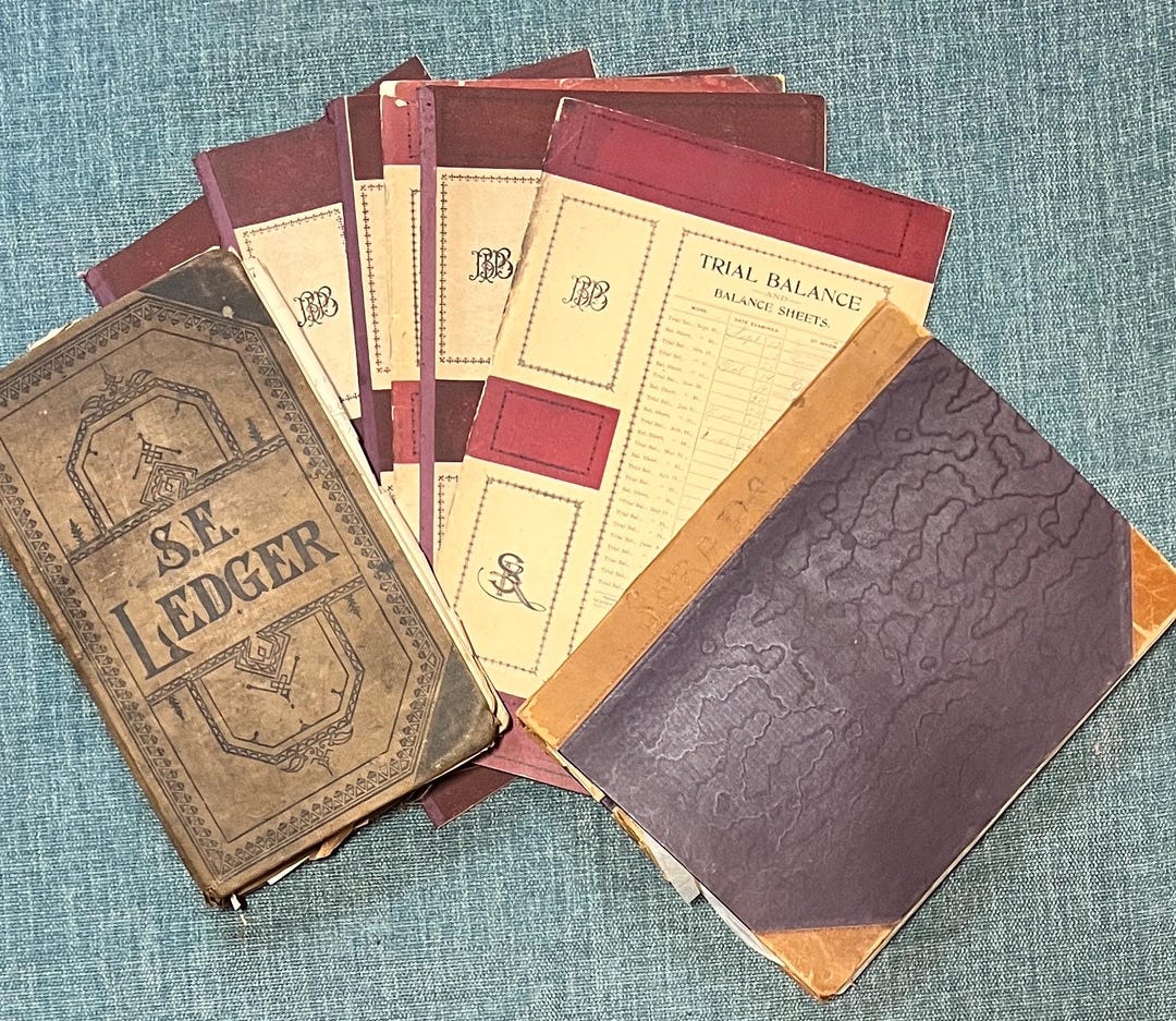 Vintage Handwritten Diaries, Scrapbook, Balance Sheets, Budget Journal ...