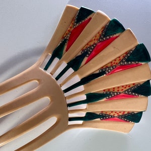 Large Vintage Art Deco Celluloid Hair Comb With Fan Design - Etsy