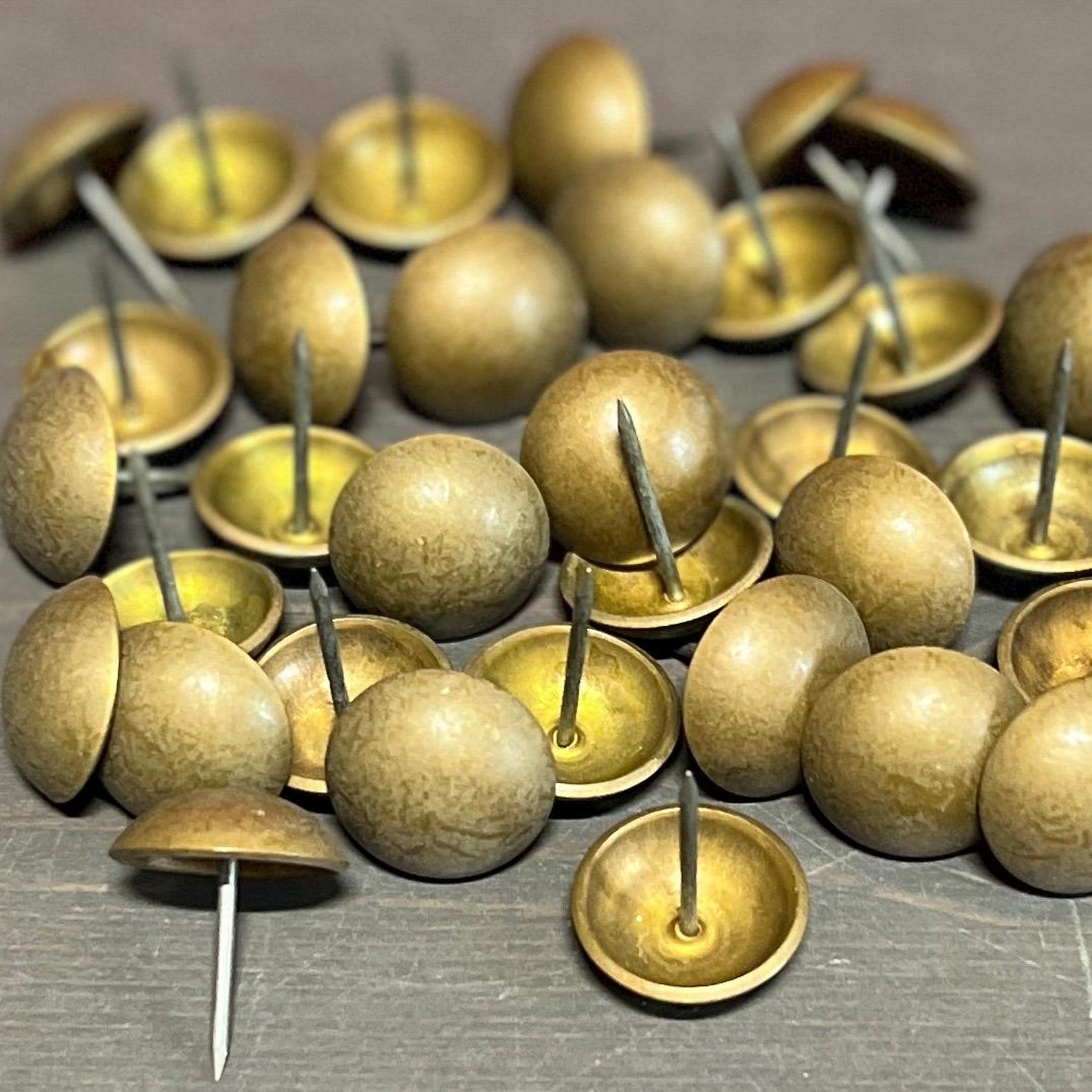 Vintage Large Brass and Steel Furniture Upholstery Tacks - Etsy