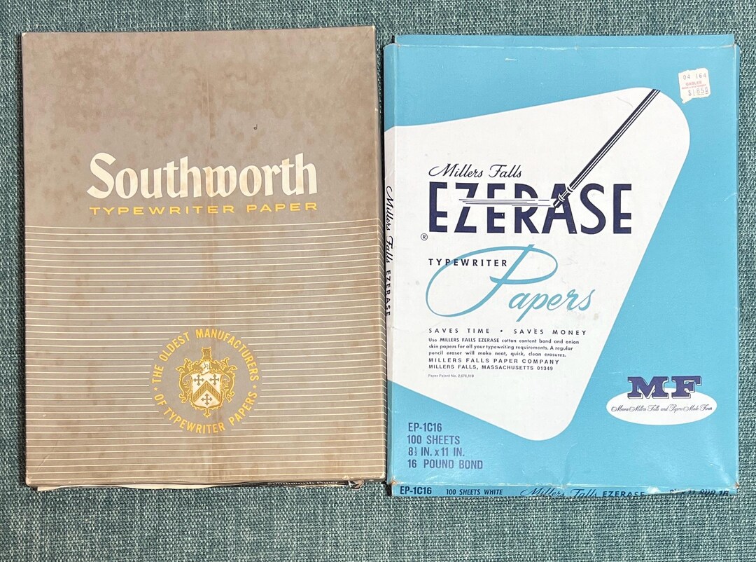 Vintage Typewriter Paper - Onion Skin - Erasable - Partial Packages ...