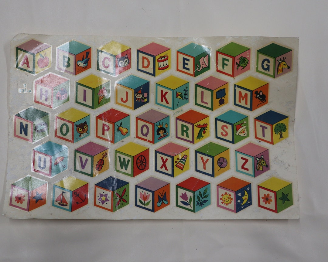 Vintage Alphabet Block Decal Transfer - Meyercord - Etsy