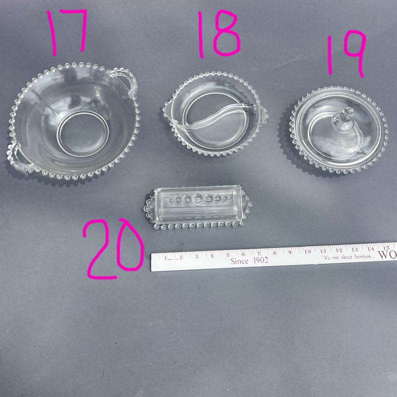 Vintage Imperial Candlewick Glass Plates, Cups, Coasters, Serving ...