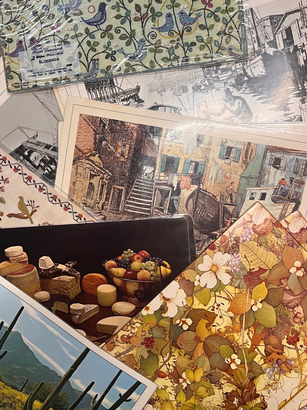 Vintage Placemats, 70’s Paper Placemats From Denmark, Lionel Barrymore ...