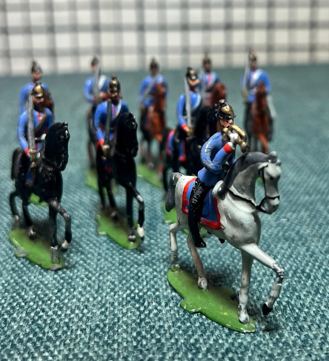 Antique HEYDE/OTH Lead Toy Military German Imperial Calvary - Blue - 11 ...