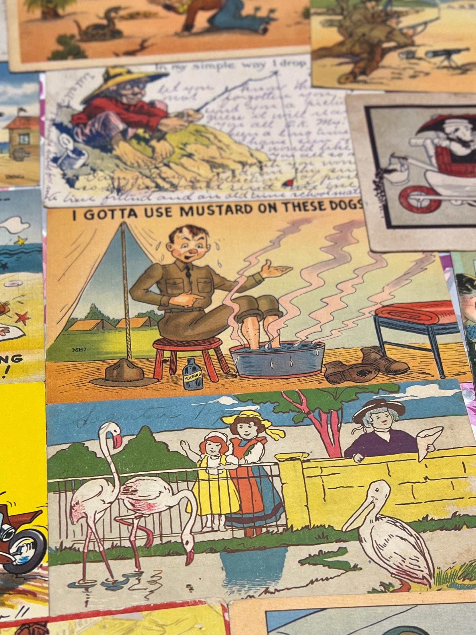 Vintage Cartoon Like Postcards! LOT - Etsy