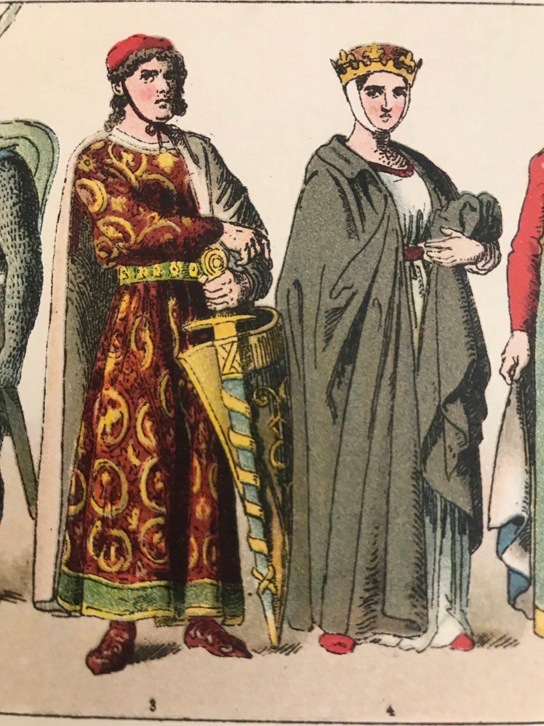 Two Vintage German Monarchy, Aristocracy, Military Lithographed ...