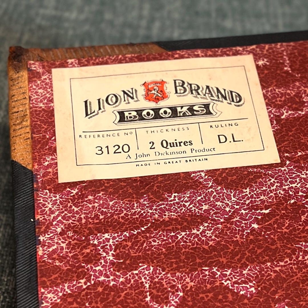 Vintage Lion Brand Books Ledger Blank Book - Dusty and Crusty Old Cover ...