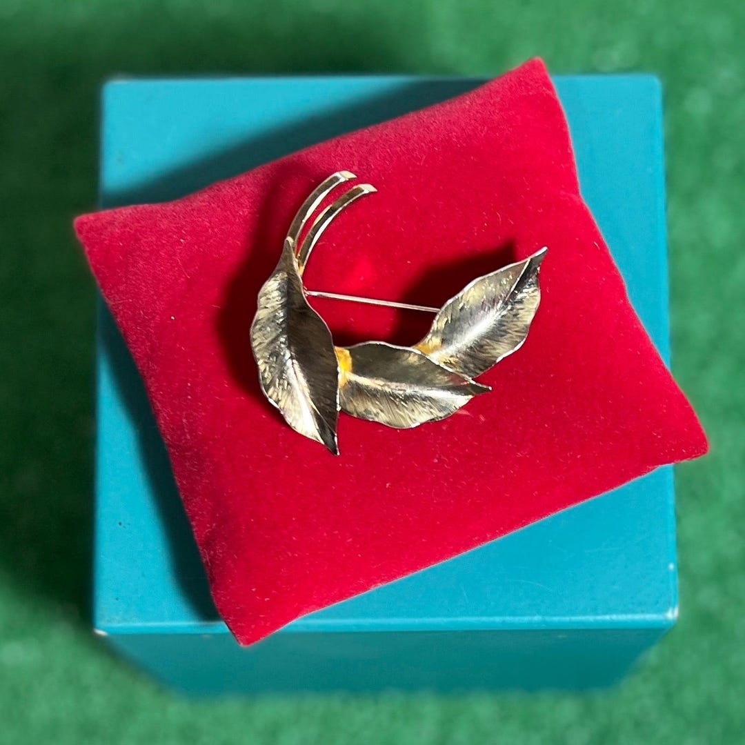 Vintage Bond Boyd Sterling Silver Gold Wash Triple Leaf Pin Brooch - Etsy