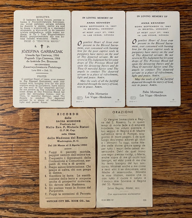 Vintage Prayer Memory Religious Catholic Card Ephemera Crafts Collage ...
