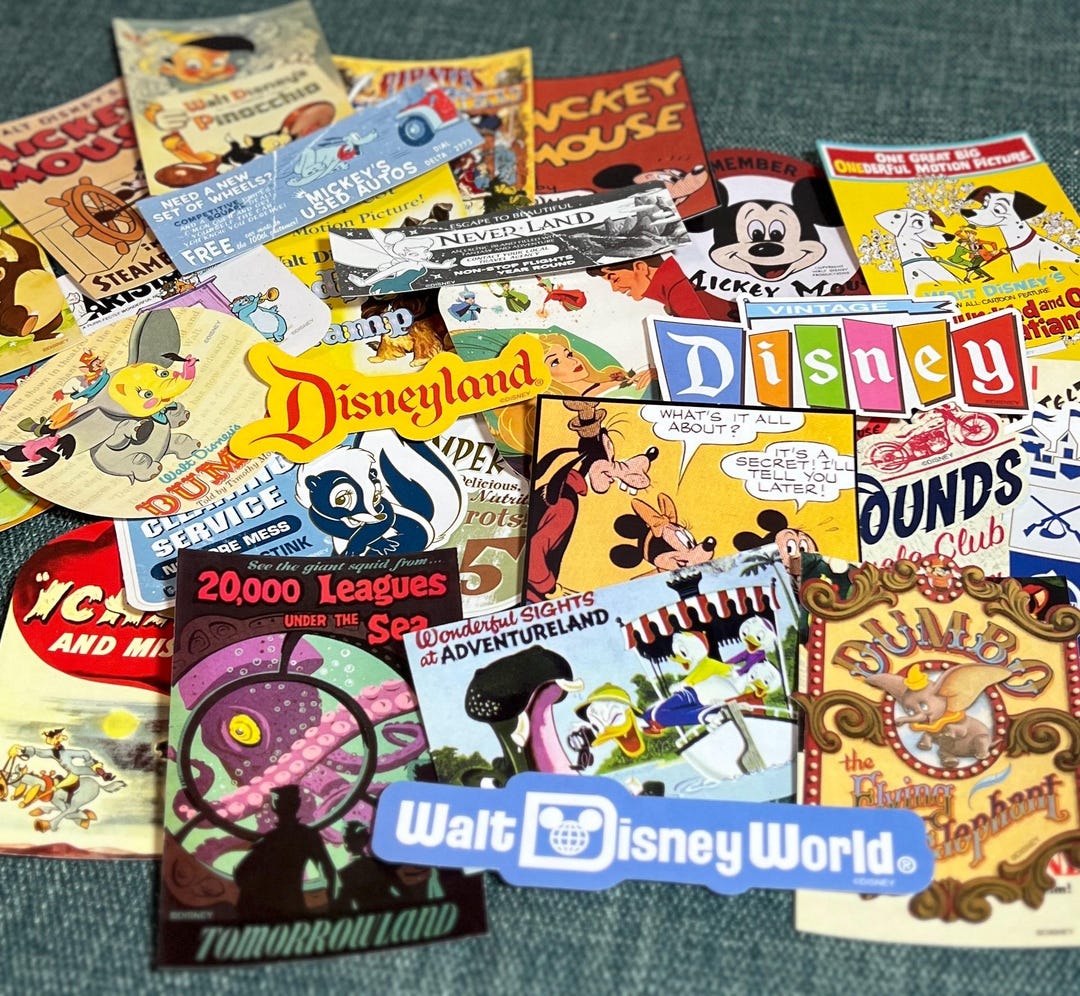 Vintage Style Walt Disney World Disneyland Stickers 29 Pieces - Etsy