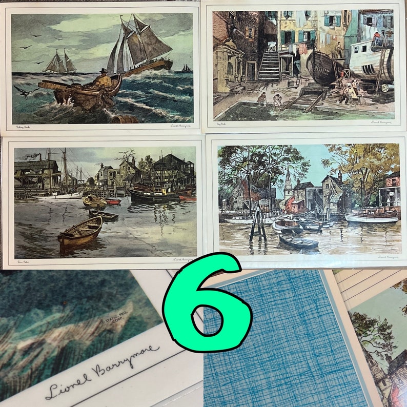 Vintage Placemats, 70’s Paper Placemats From Denmark, Lionel Barrymore ...