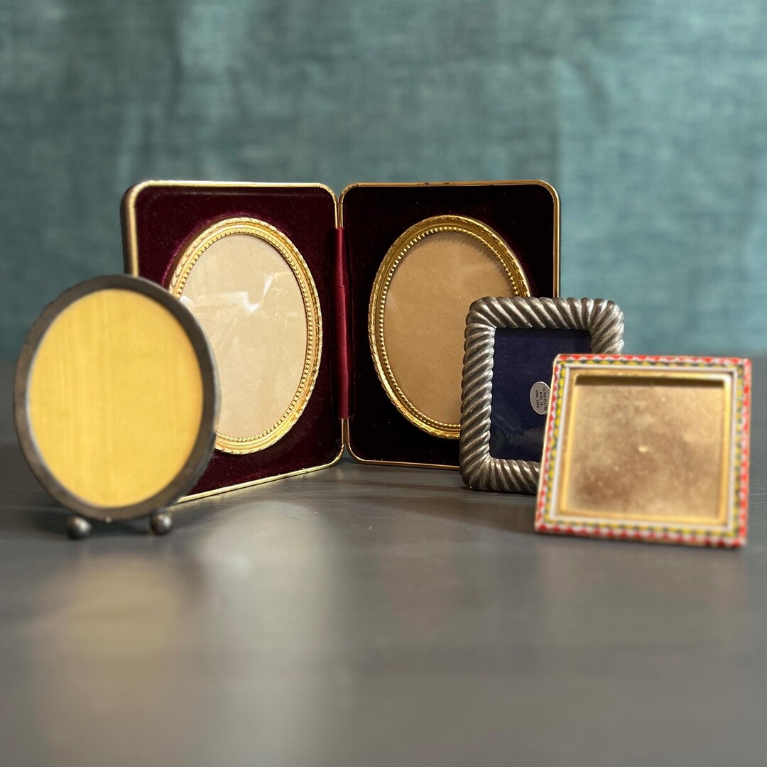 Vintage Small Frames • Micro Mosaic Italian Frame • Retro Mini Silver ...