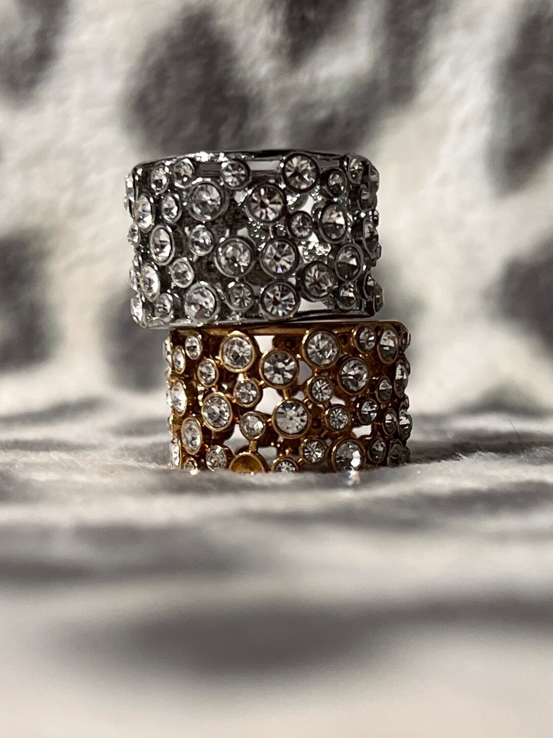 Shiny Cigar Band Rings. Real Collectibles by Adrienne. Gold Tone and ...