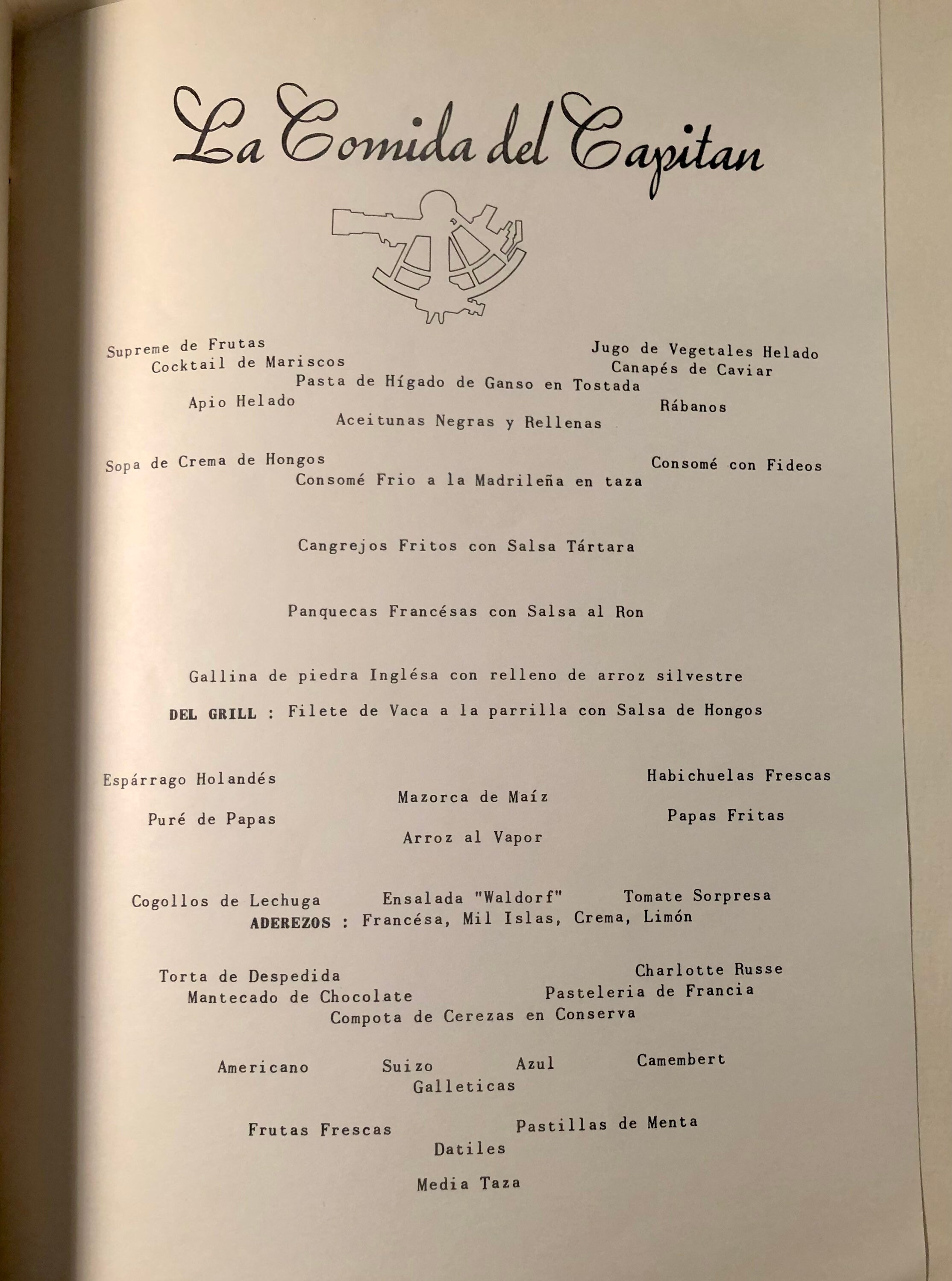 Vintage Captain's Dinner Menu S. S. Alcoa Cavalier 1958 - Etsy