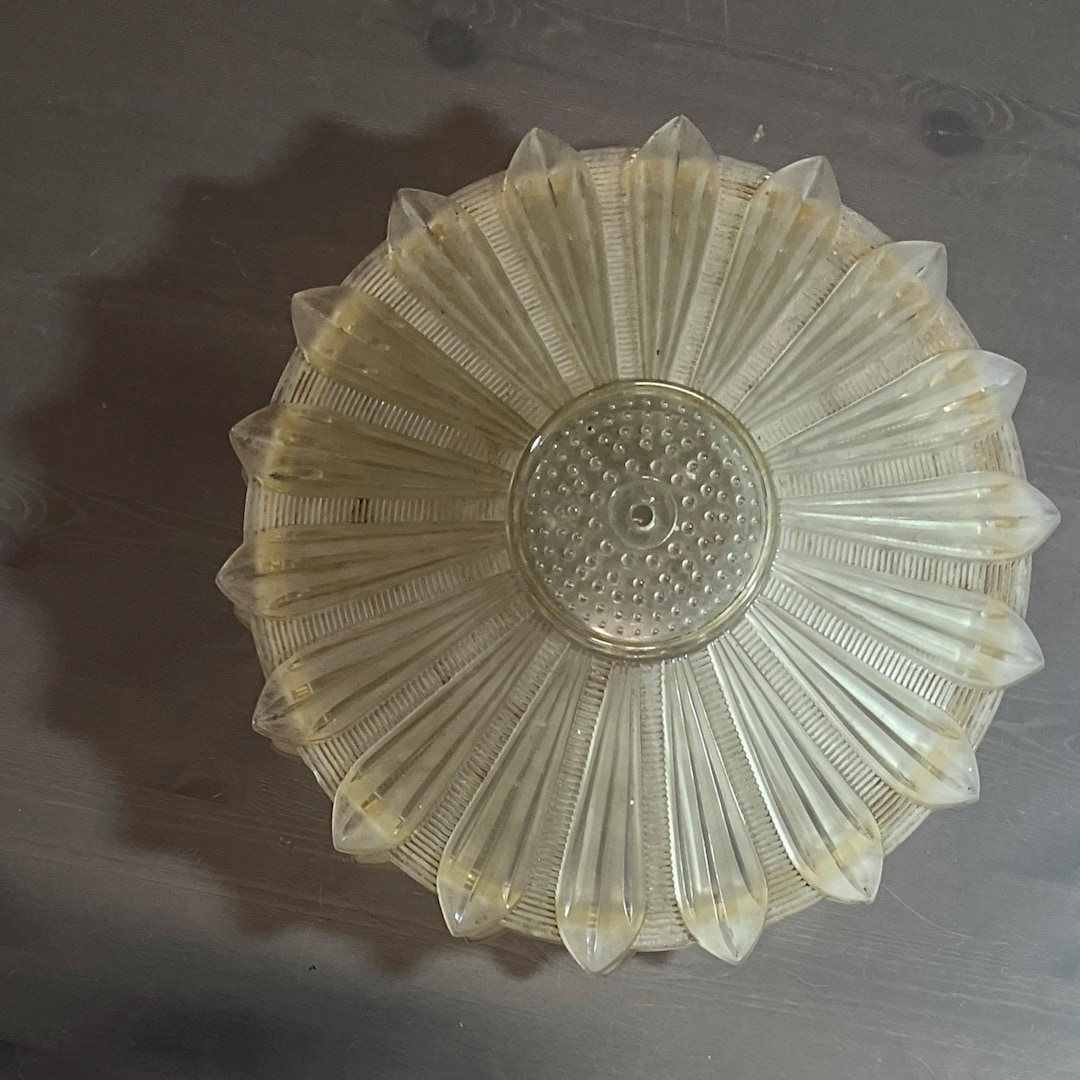 Antique Frosted Glass Sunflower Ceiling Light Shade 15" Art Deco - Etsy