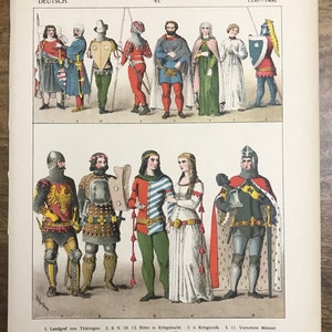 Two Vintage German Knights, Lords, Nobility and More Lithographed ...