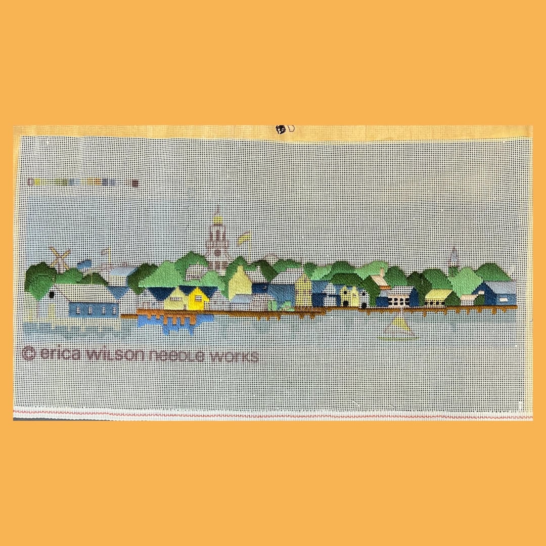 Vintage Needlepoint Canvas - Erica Wilson - Bargello - Nantucket Scene ...
