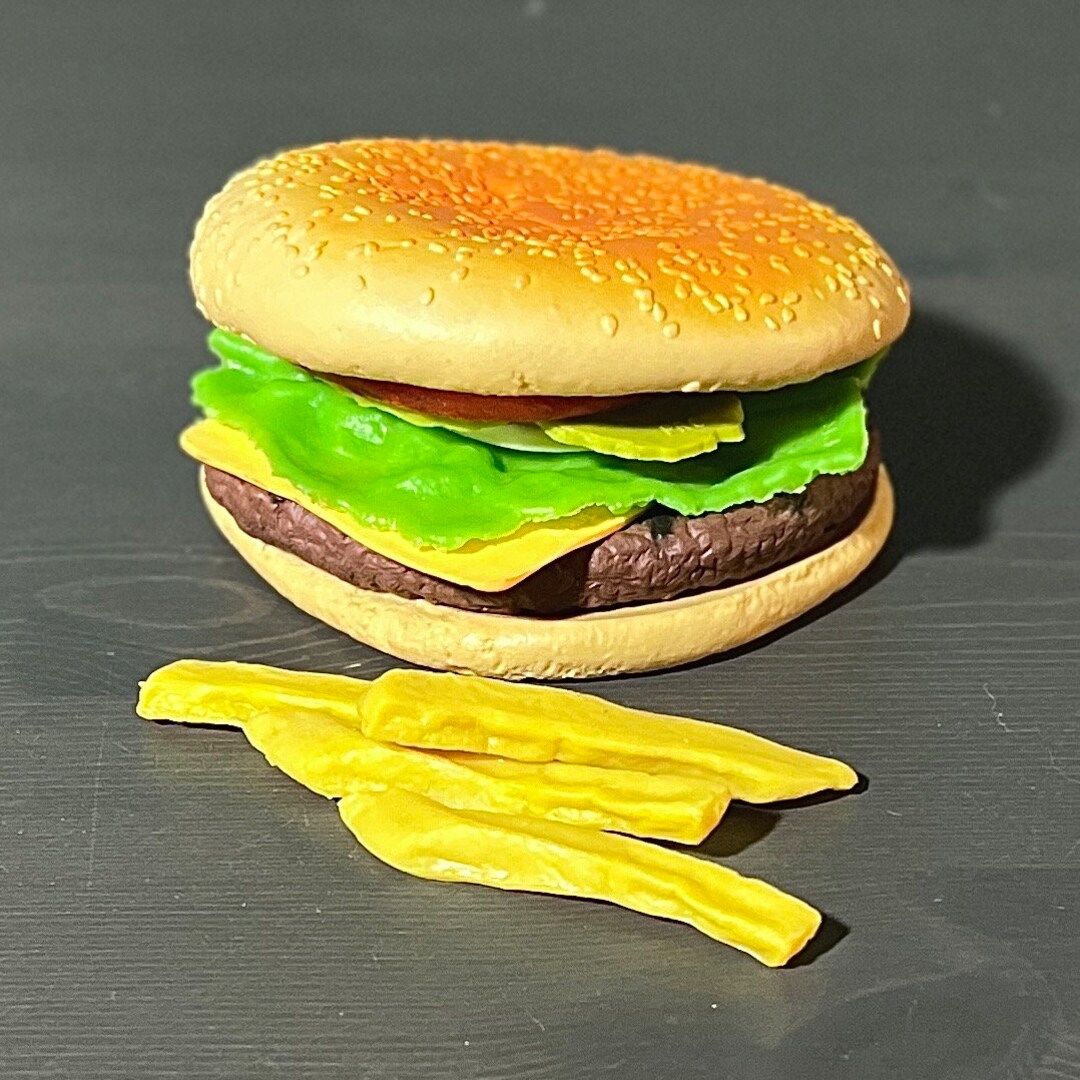 1987 PLAY FOOD MTC Rubber Plastic Burger King Whopper and 4 Fries - Etsy