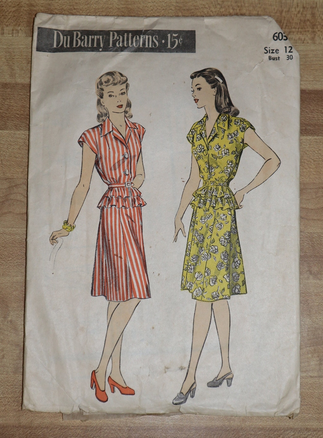 1940s 6030 Du Barry Pattern - Size 12, Bust 30 - Etsy
