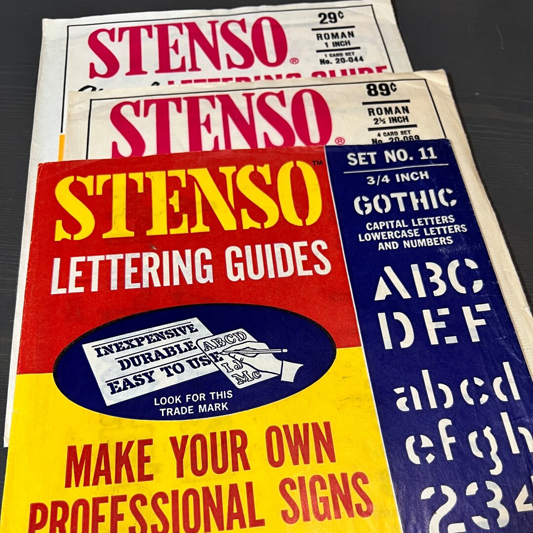 Stenso Stencils - 4 Pack - Vintage Lettering - Etsy