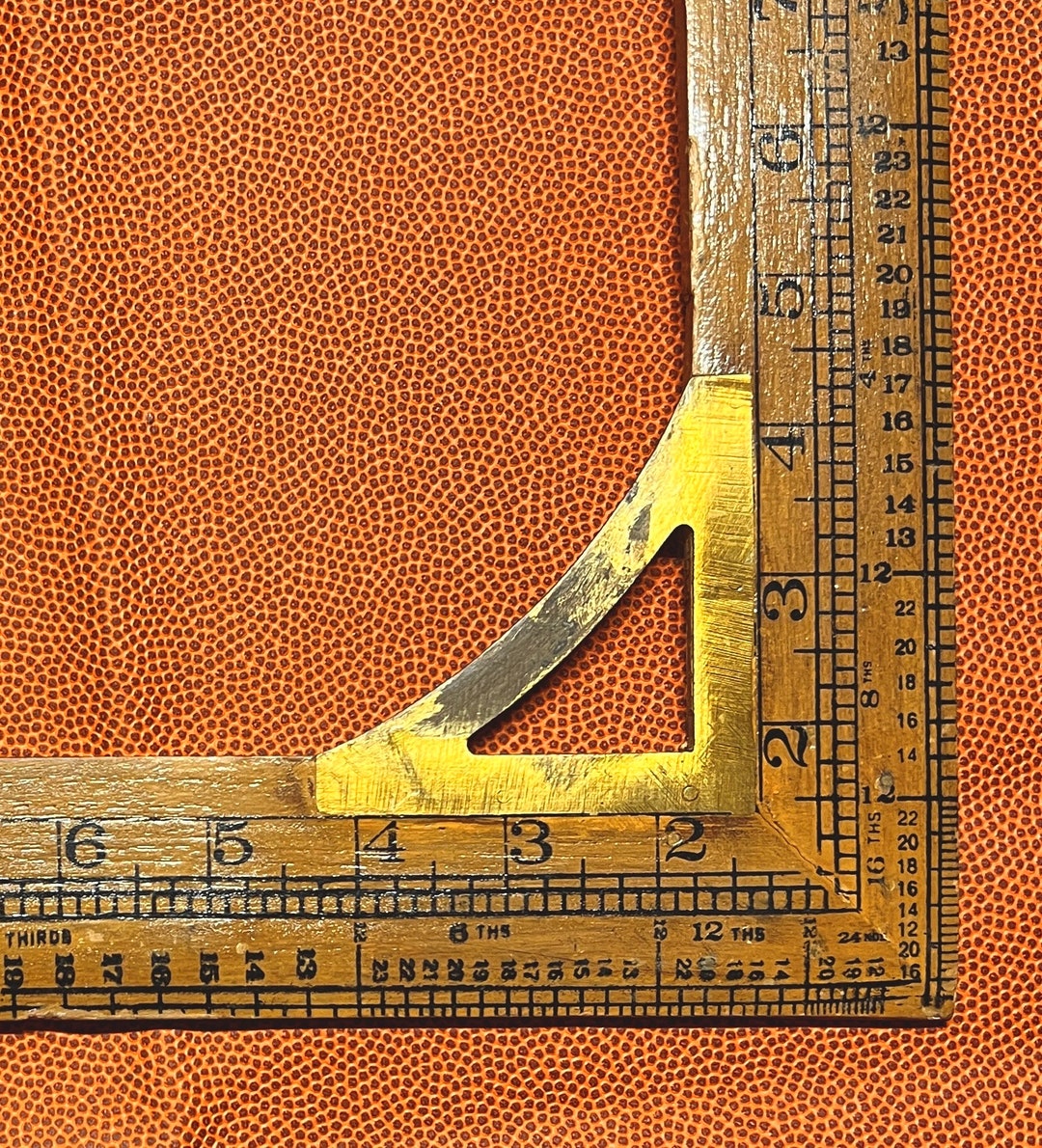 Vintage Wood and Brass Tailors Square Ruler - Etsy