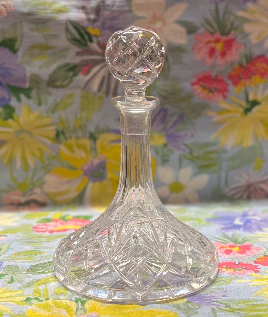 Vintage Heavy German 1960’s Crystal - Ships Decanter and Stopper - Etsy