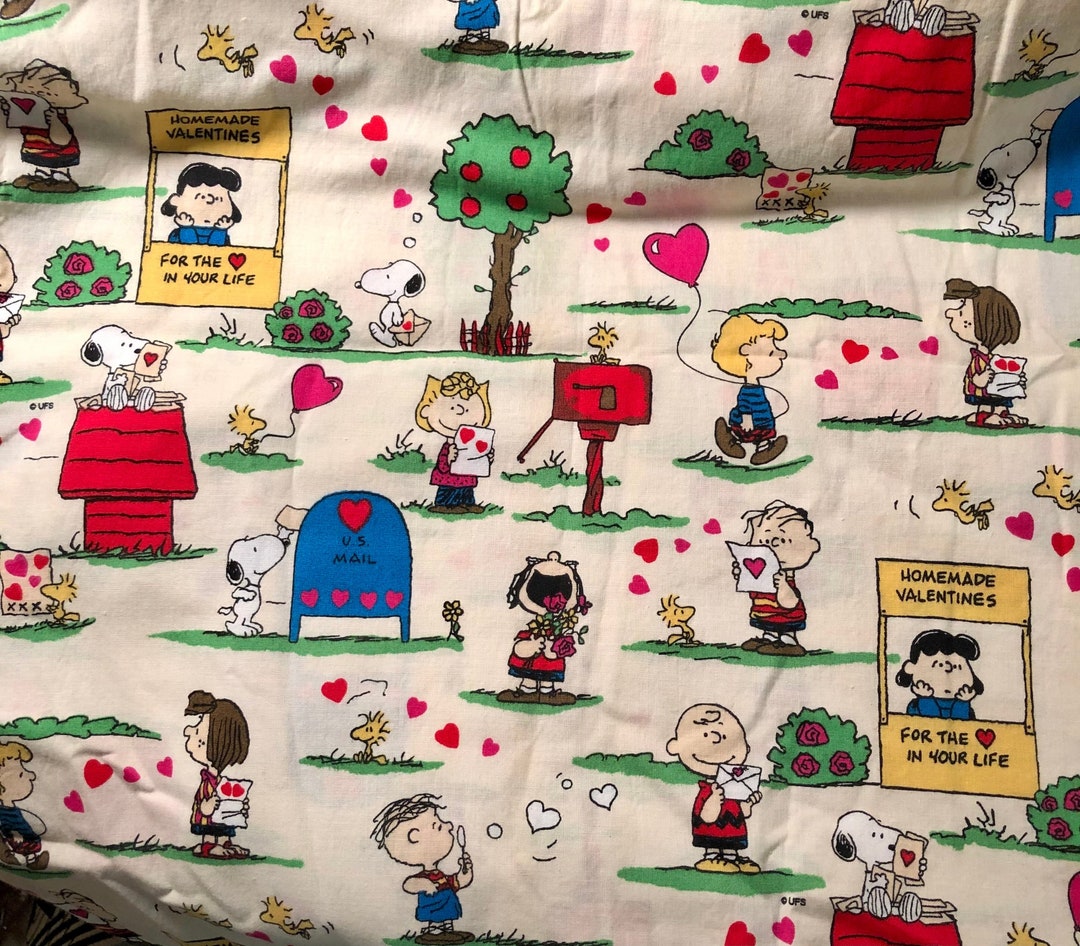 Vintage Peanuts Valentine's Day Fabric - 1 Yard X 45" Wide - Etsy