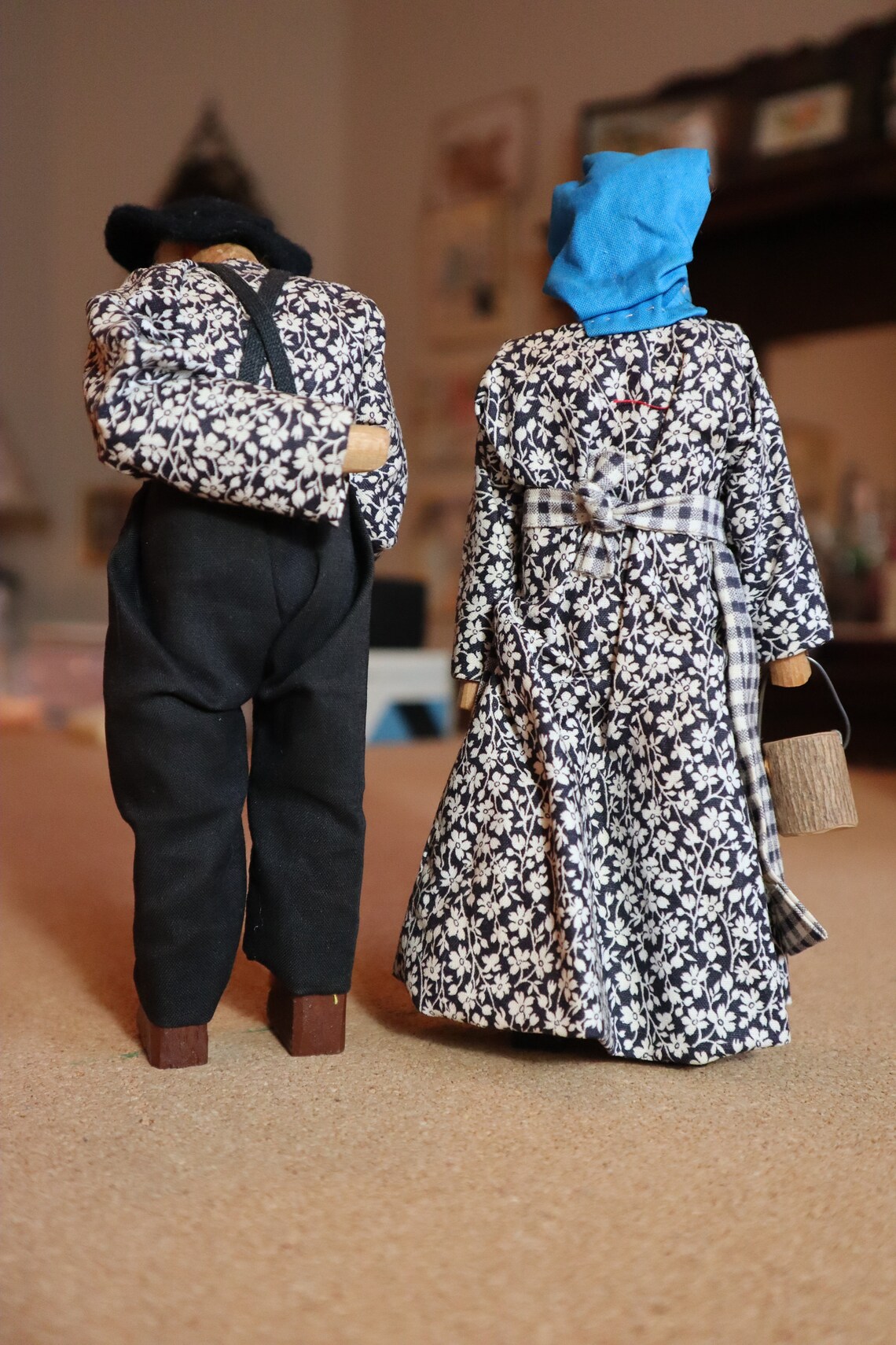 Vintage Folk Art Granny and Pappy Dolls - Etsy