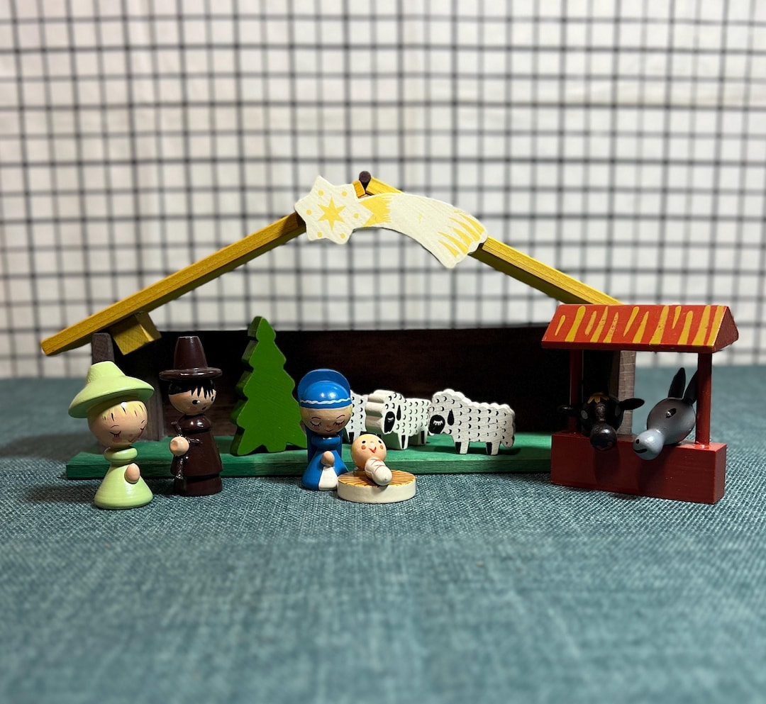 Adorable Vintage Sevi Wood Nativity Set - 10 Pieces - Made in Italy - Etsy